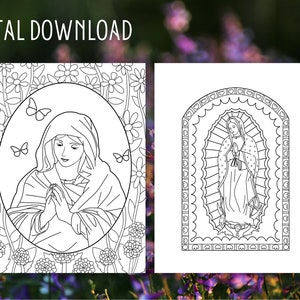 Mary Coloring Pages for Catholic Kids Projects for Homeschool Printable ...