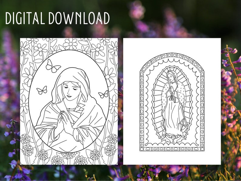 Mary Coloring Pages for Catholic Kids Projects for Homeschool Printable ...