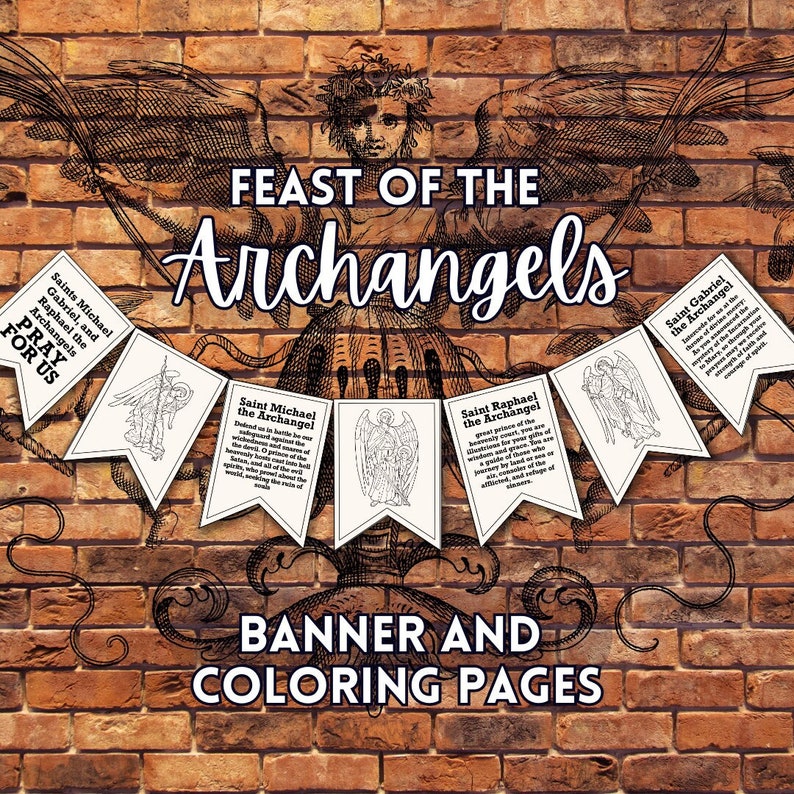 Feast of the Archangels Catholic Coloring for Kids and Adults Coloring ...