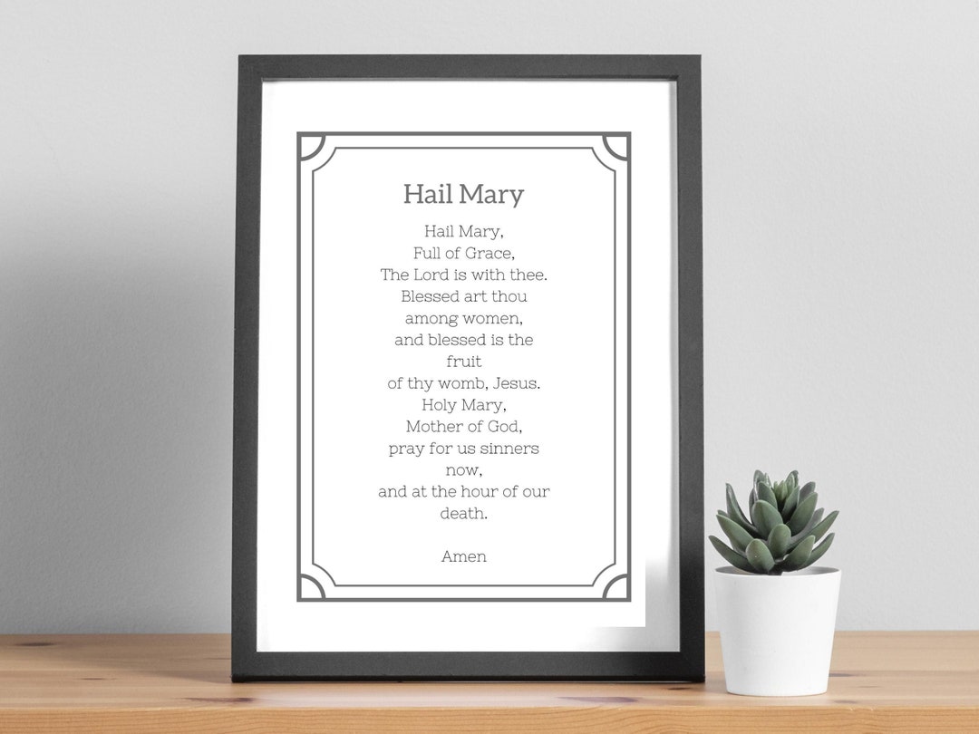 Hail Mary Poster for Catholic Classroom Hail Mary Wall Decor for Kids ...