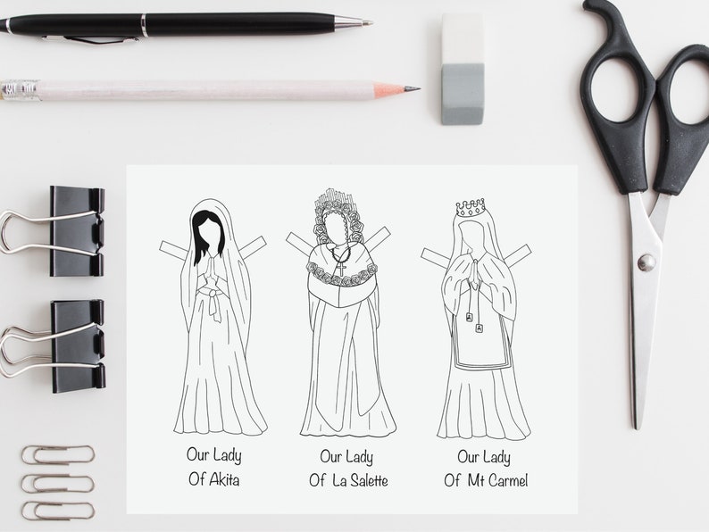 Mary Paper Doll Prinatble for Homeschool Kids Printable Marian - Etsy