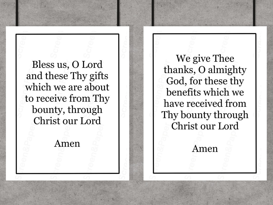 Catholic Before and After Meal Prayer Digital Download of Meal Prayers ...