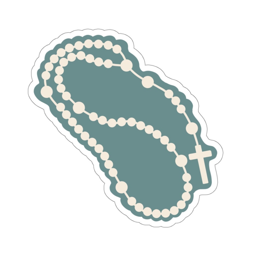 Rosary Sticker Retro Catholic Stickers Christian Art Rosary | Etsy