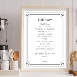 Hail Mary Poster for Catholic Classroom Hail Mary Wall Decor for Kids ...
