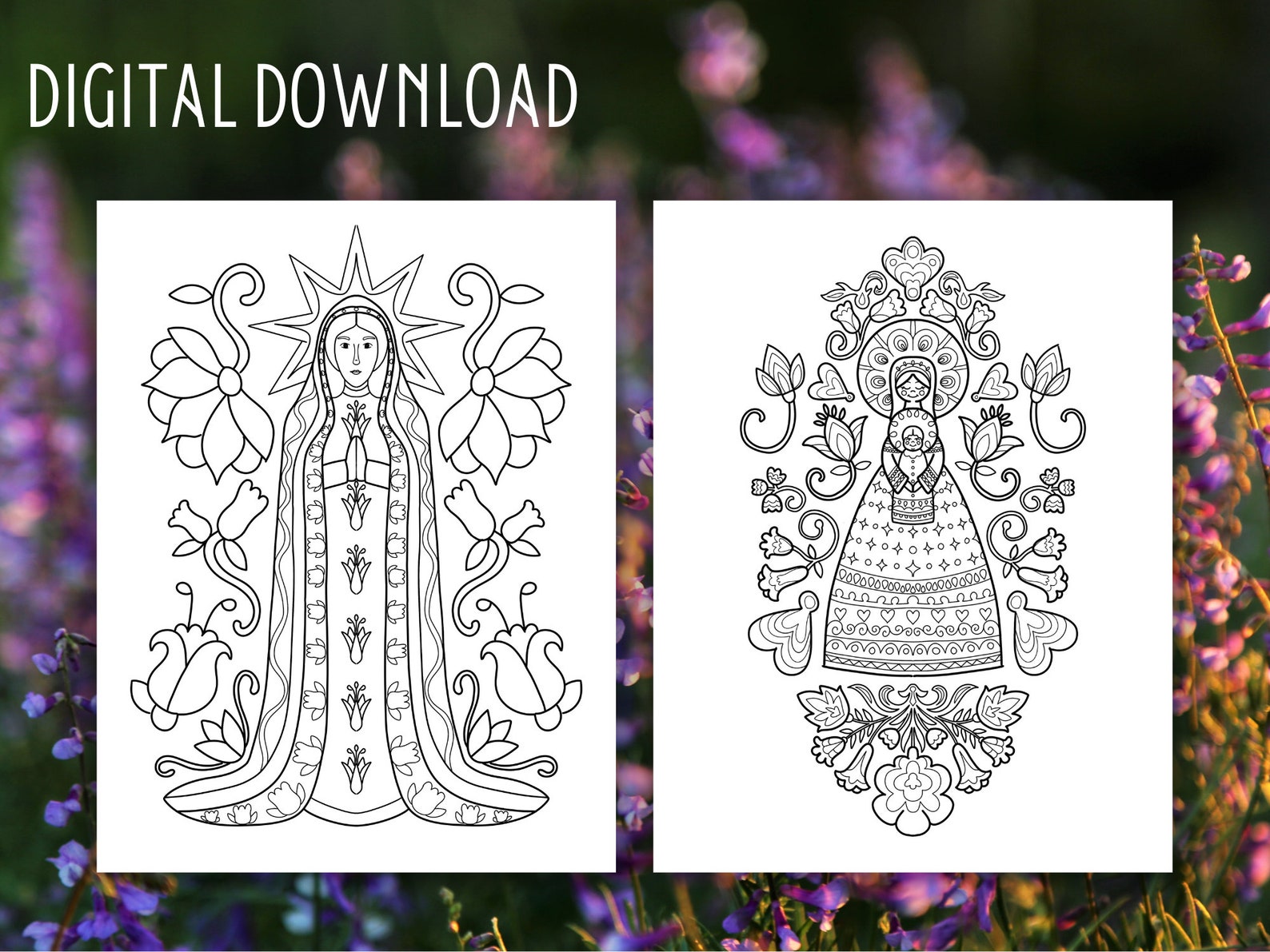 Mary Coloring Pages for Catholic Kids Projects for Homeschool Printable ...