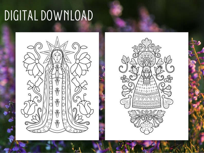 Mary Coloring Pages for Catholic Kids Projects for Homeschool Printable ...