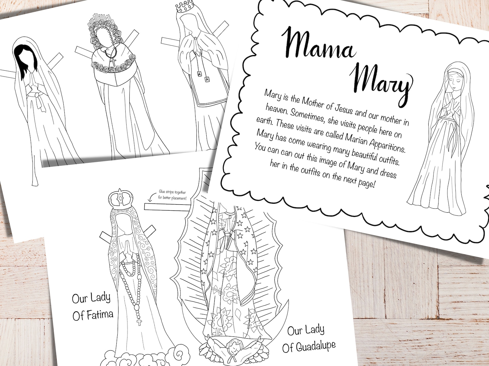 Mary Paper Doll Prinatble for Homeschool Kids Printable Marian ...