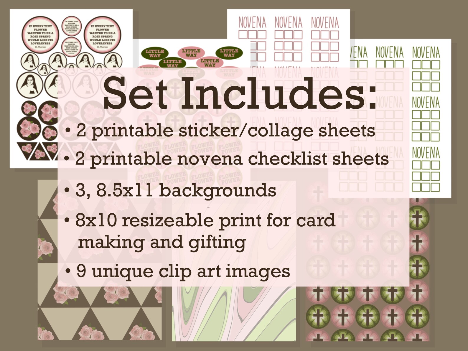 Catholic Bible Journaling Printable St. Therese of Lisieux Stickers ...