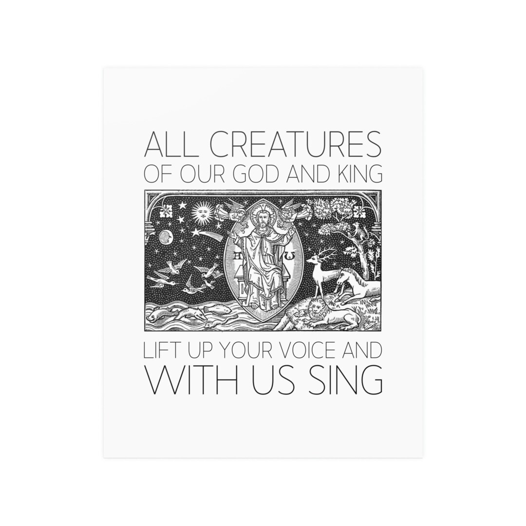 All Creatures of Our God and King Art Poster Print Catholic Vintage ...