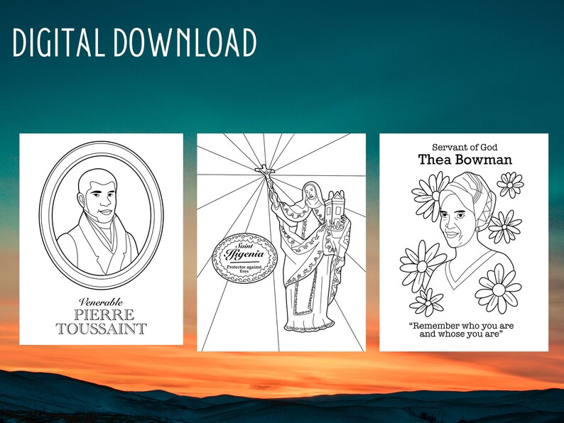 Black Catholic Saints Coloring Pages Black History Catholic Coloring ...