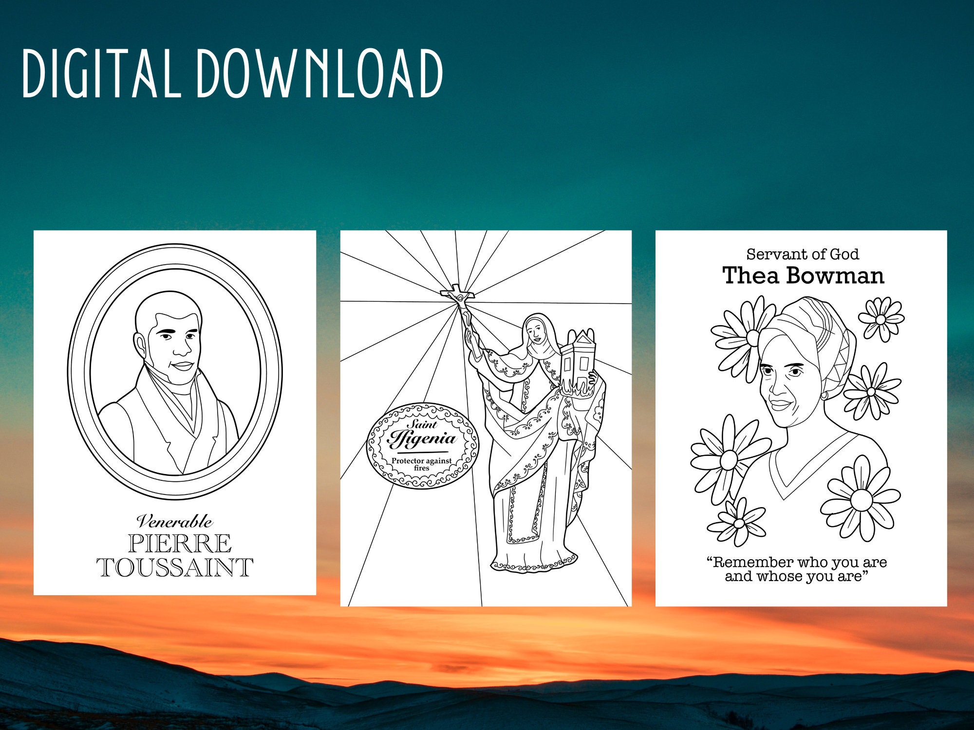 Black Catholic Saints Coloring Pages Black History Catholic Coloring ...