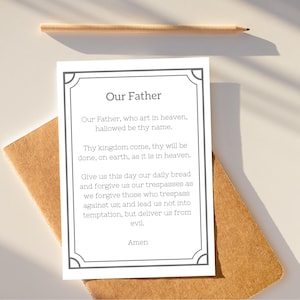 Our Father Prayer Catholic Classroom Poster for Catholic Homeschool ...