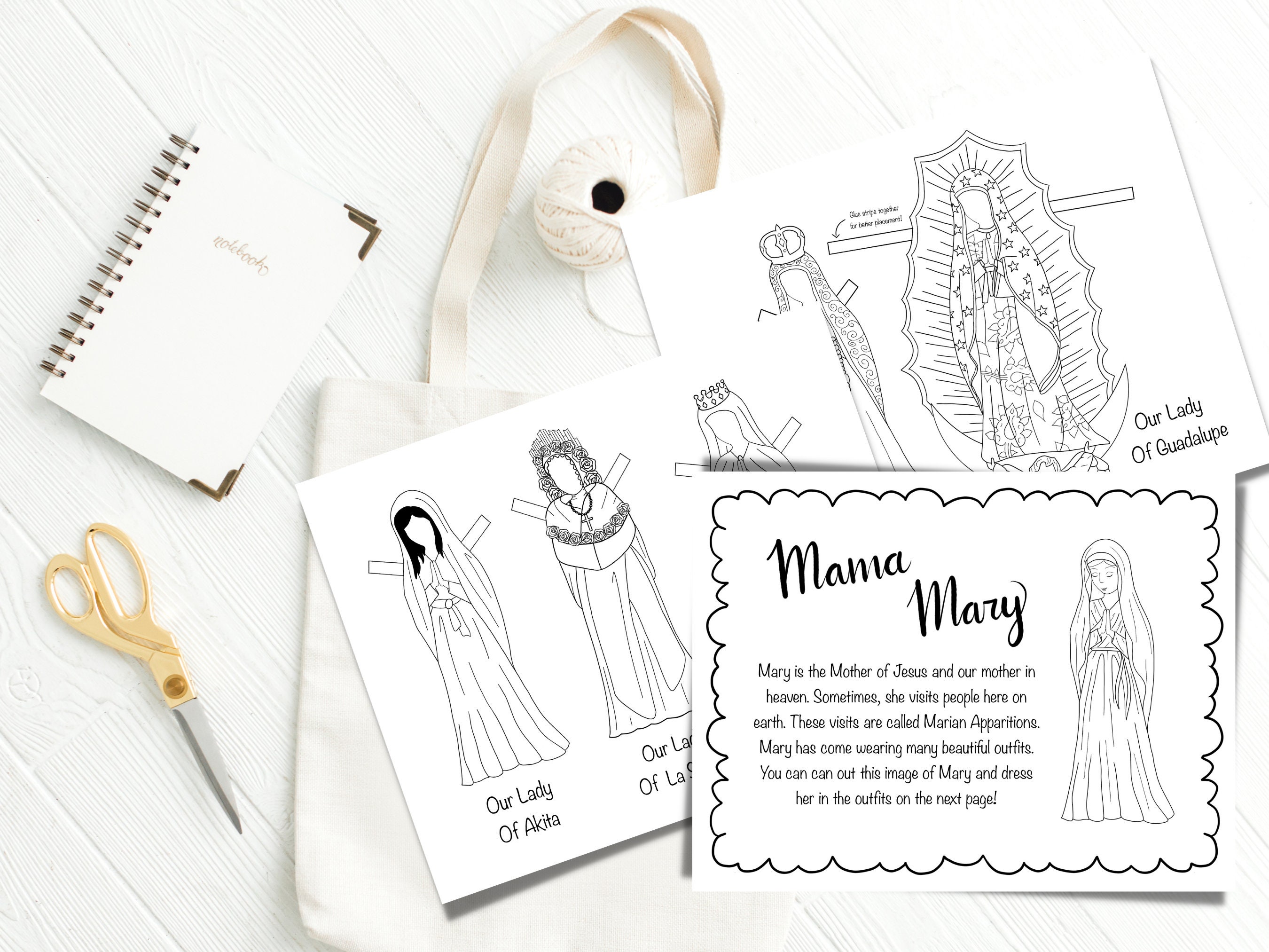 Mary Paper Doll Prinatble for Homeschool Kids Printable Marian ...