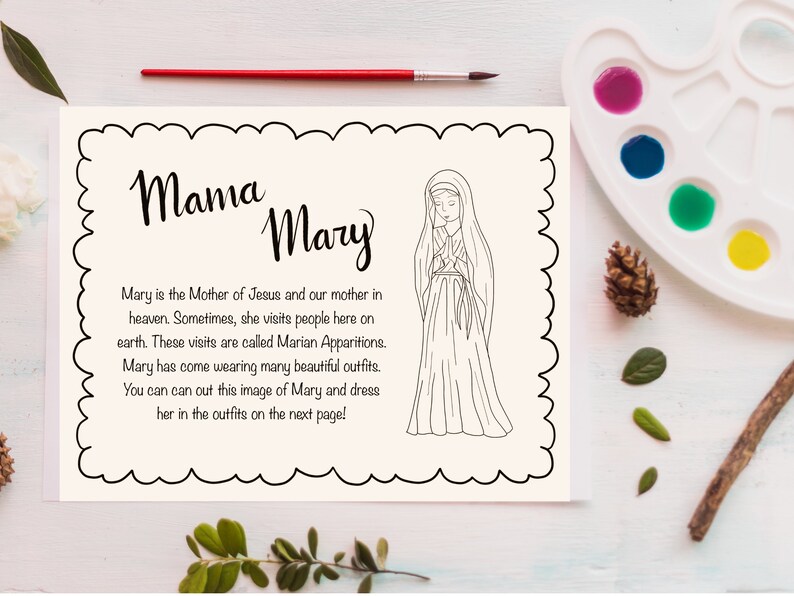 Mary Paper Doll Prinatble for Homeschool Kids Printable Marian ...