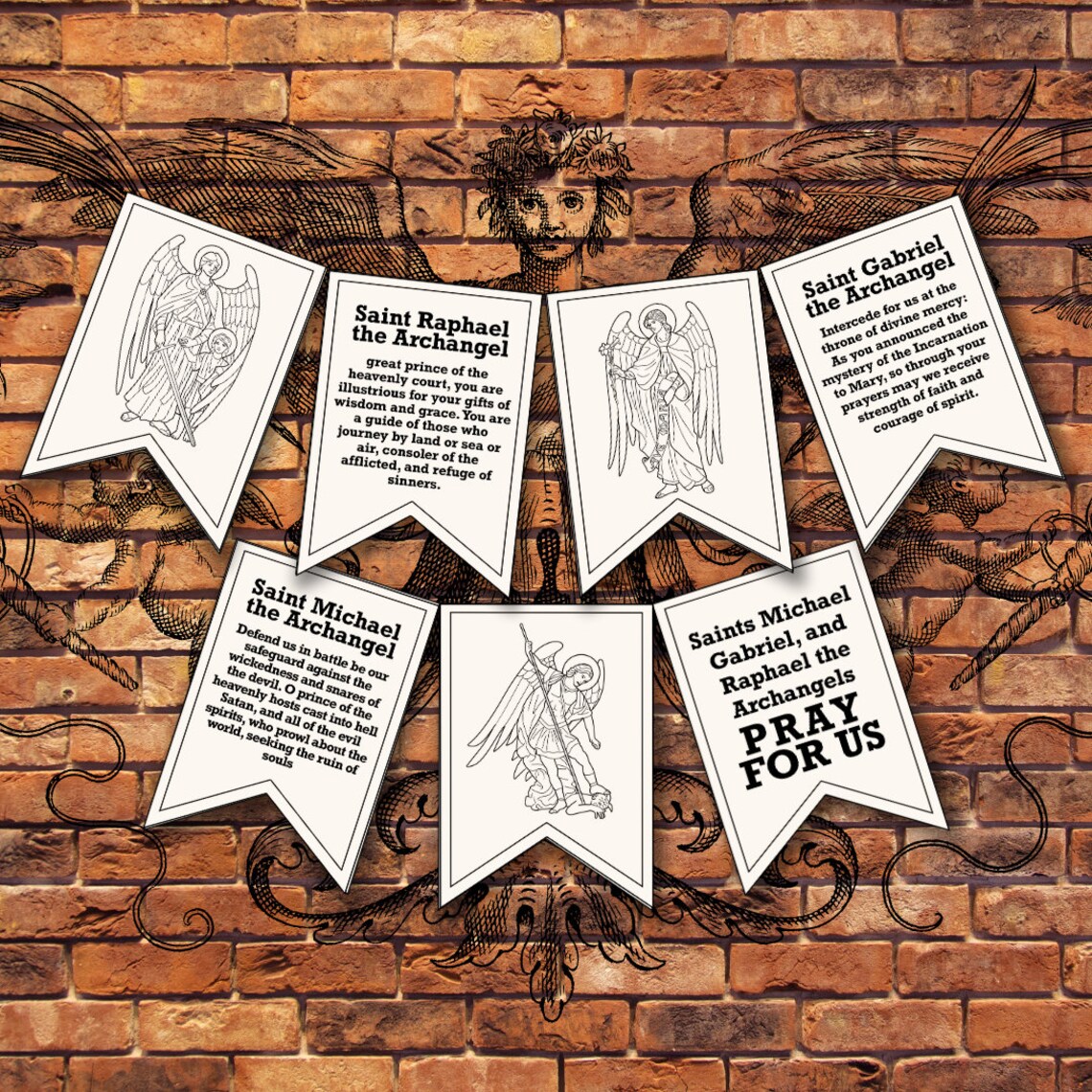 Feast of the Archangels Catholic Coloring for Kids and Adults Coloring ...