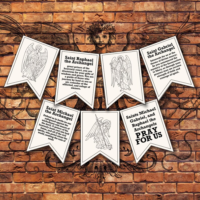Feast of the Archangels Catholic Coloring for Kids and Adults Coloring ...