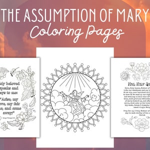 Assumption of Mary Coloring Pages Printable Catholic Coloring Pages ...