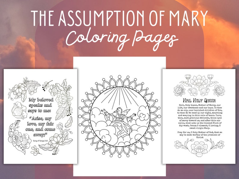 Assumption of Mary Coloring Pages Printable Catholic Coloring Pages ...
