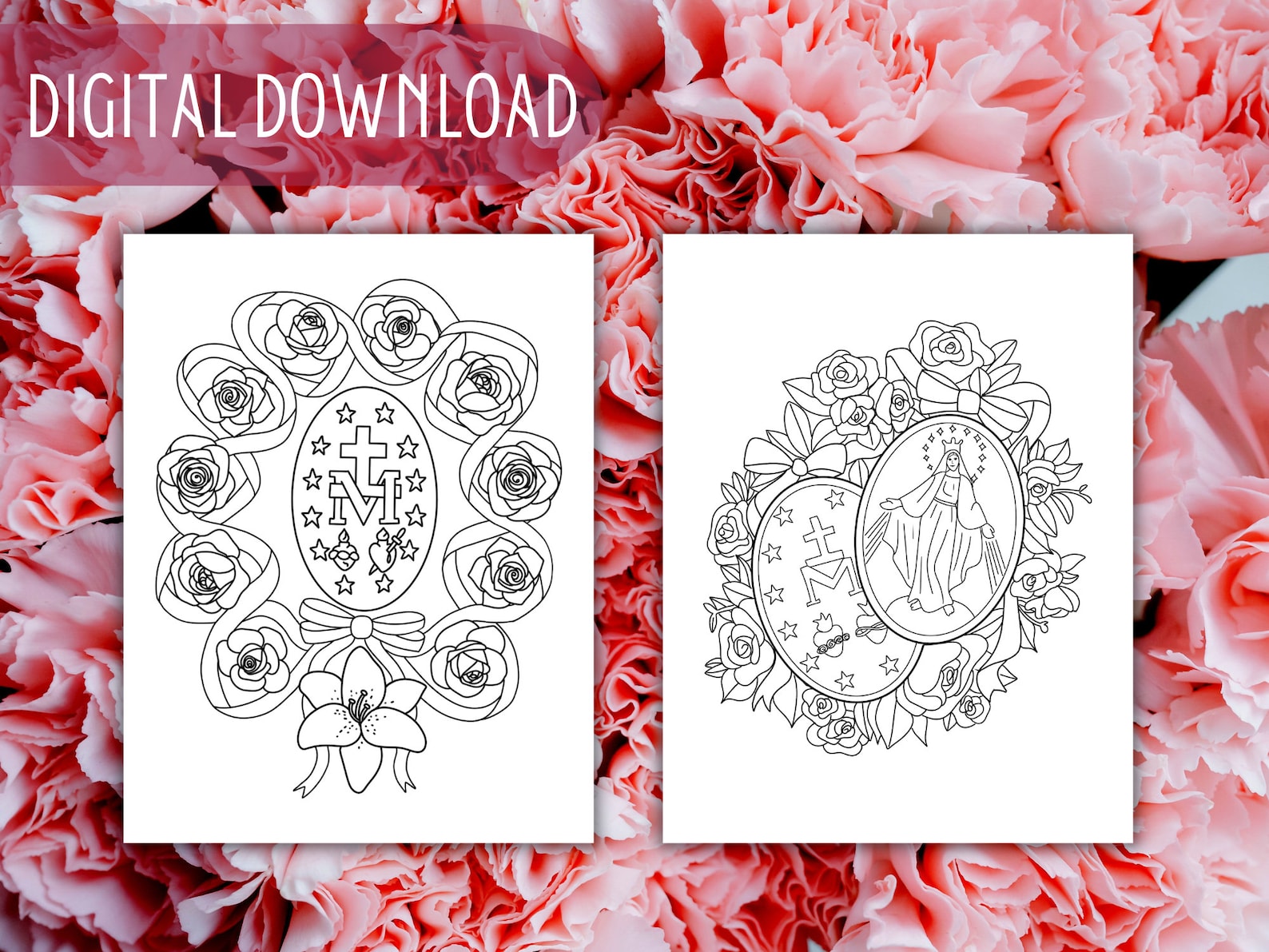 Mary Coloring Pages for Catholic Kids Projects for Homeschool Printable ...