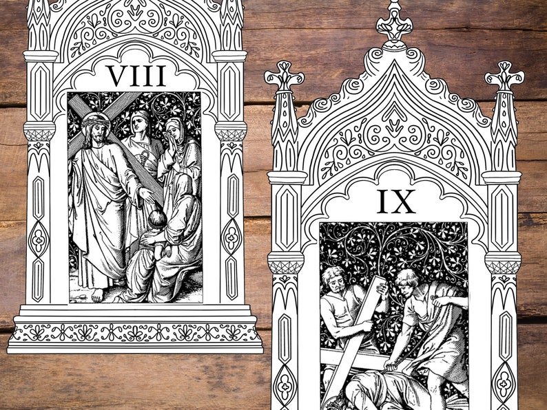 Ornate Printable Stations of the Cross Banner, Catholic Lent Devotional ...