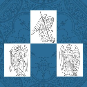Feast of the Archangels Catholic Coloring for Kids and Adults Coloring ...
