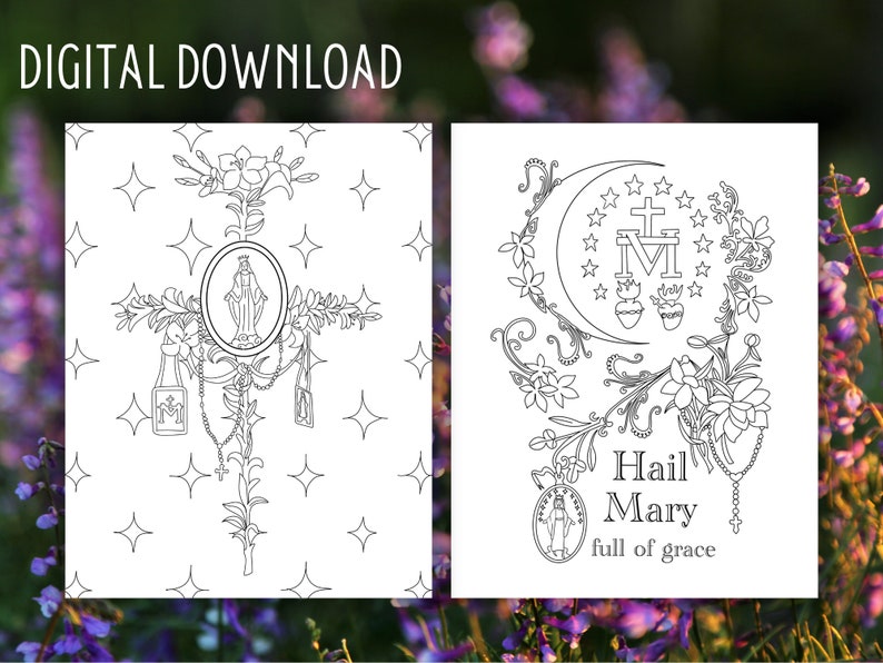 Mary Coloring Pages for Catholic Kids Projects for Homeschool Printable ...
