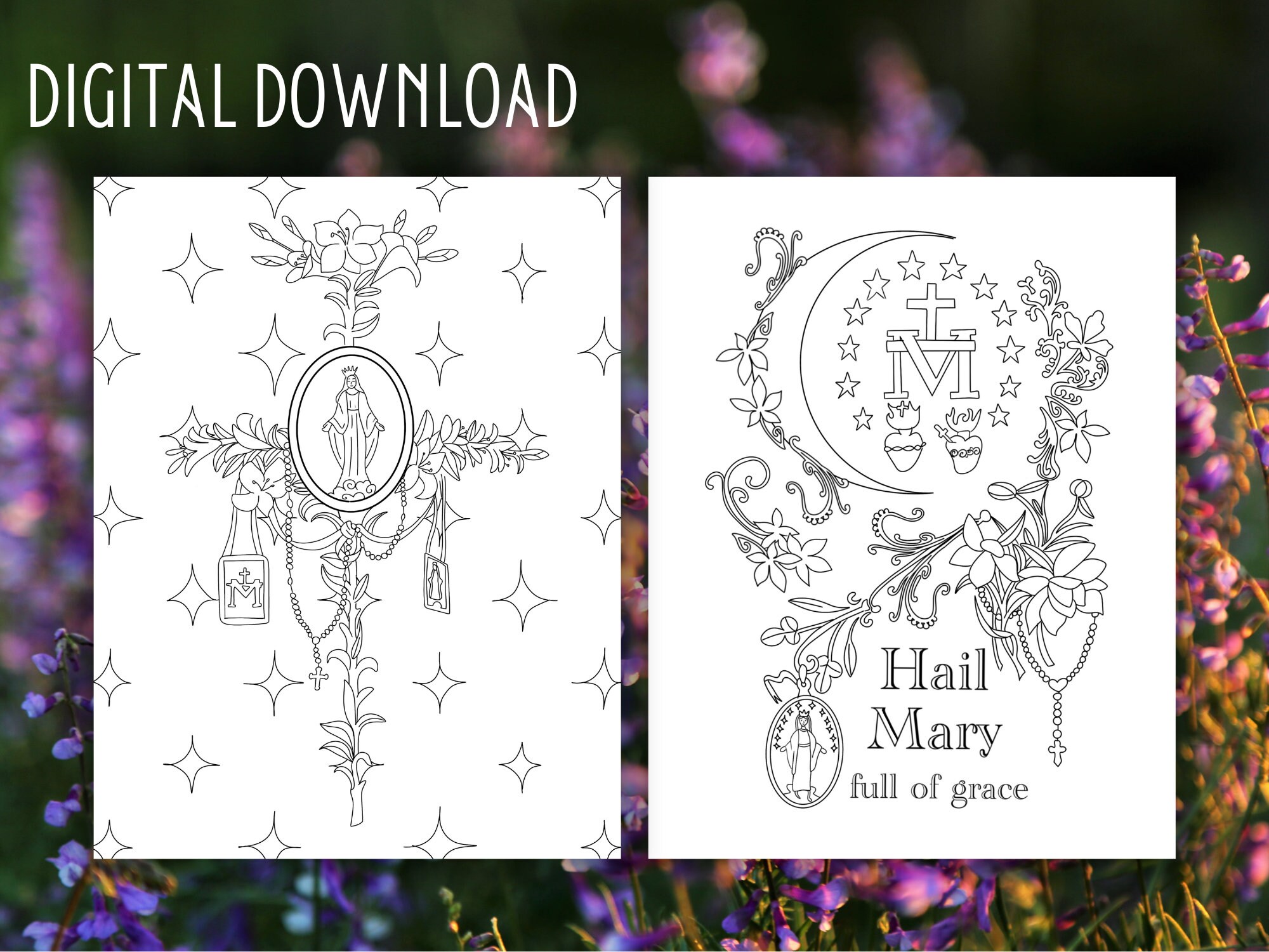 Mary Coloring Pages for Catholic Kids Projects for Homeschool Printable ...