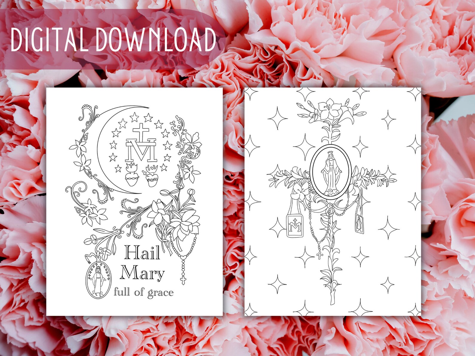 Mary Coloring Pages for Catholic Kids Projects for Homeschool Printable ...
