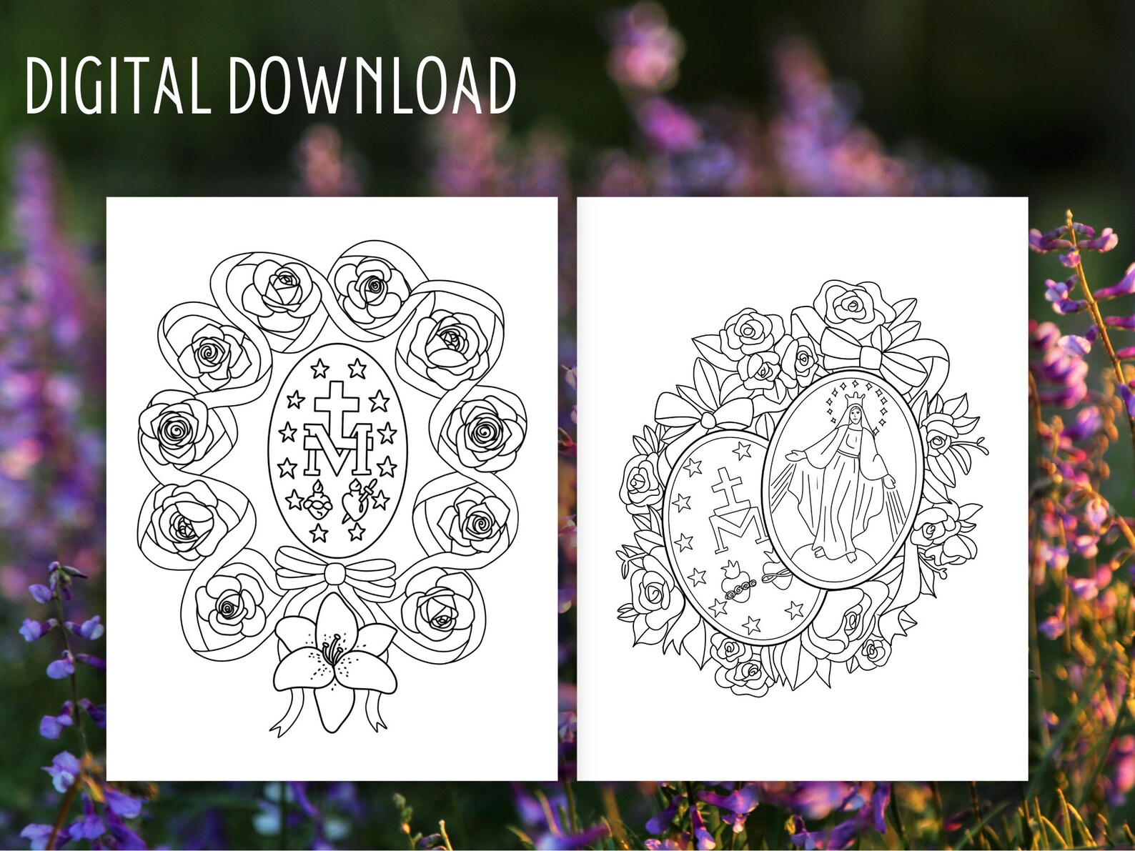 Mary Coloring Pages for Catholic Kids Projects for Homeschool Printable ...