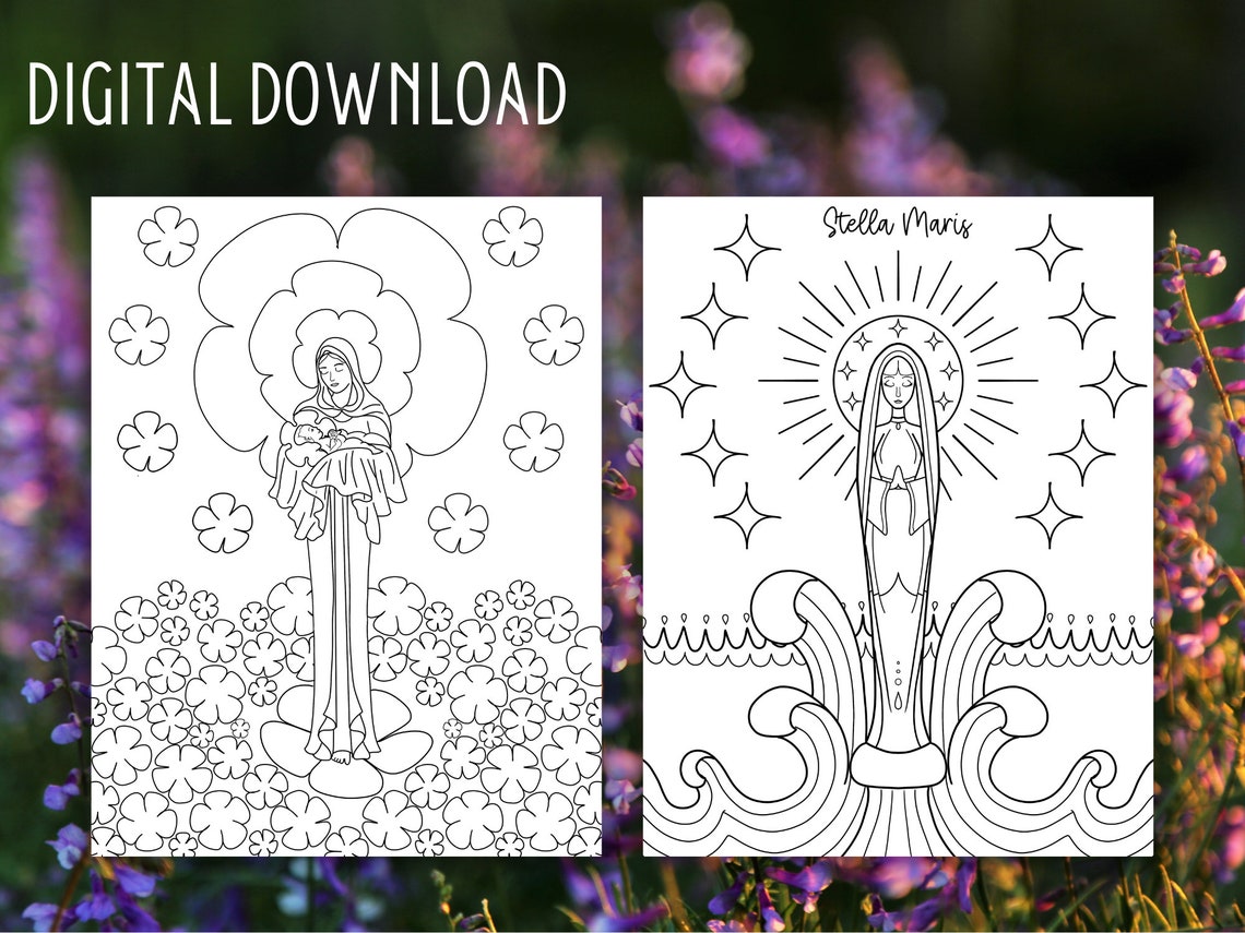 Mary Coloring Pages for Catholic Kids Projects for Homeschool Printable ...