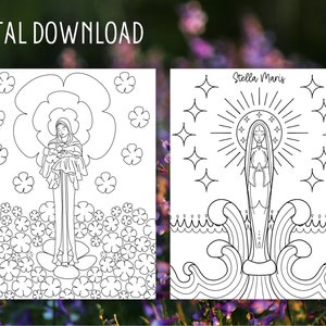 Mary Coloring Pages for Catholic Kids Projects for Homeschool Printable ...