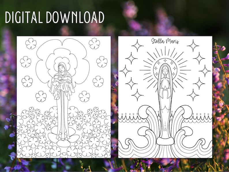 Mary Coloring Pages for Catholic Kids Projects for Homeschool Printable ...