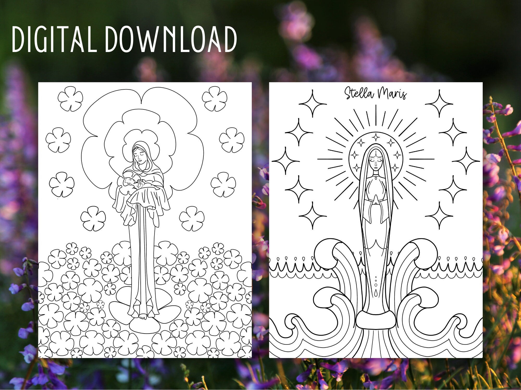 Mary Coloring Pages for Catholic Kids Projects for Homeschool Printable ...