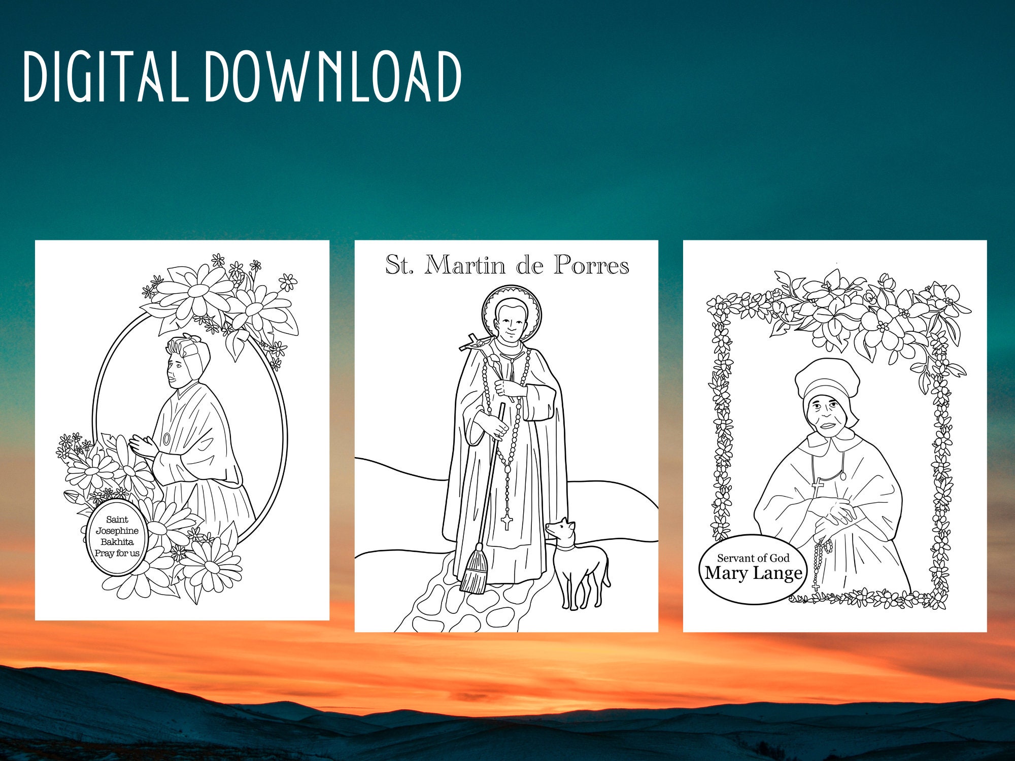 Black Catholic Saints Coloring Pages Black History Catholic Coloring ...