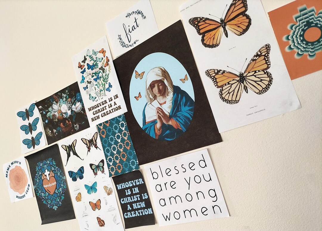 Wall Collage Catholic Dorm Room Decor Digital Download Mary Wall Decor ...