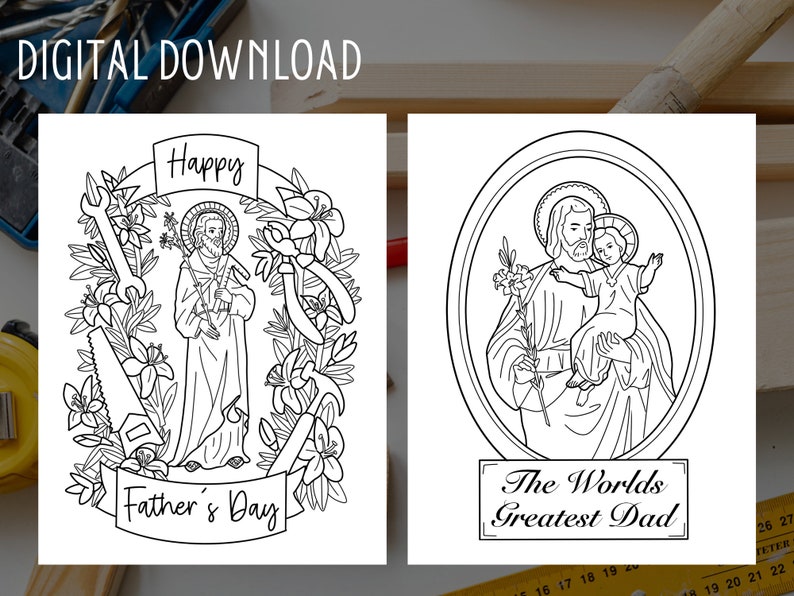 Saint Joseph Coloring Pages for Fathers Day Gift Idea From Kids ...