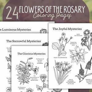 Flowers of the Rosary Printable Coloring for Catholic Kids Projects for ...
