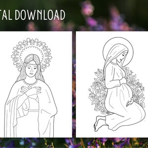Mary Coloring Pages for Catholic Kids Projects for Homeschool Printable ...