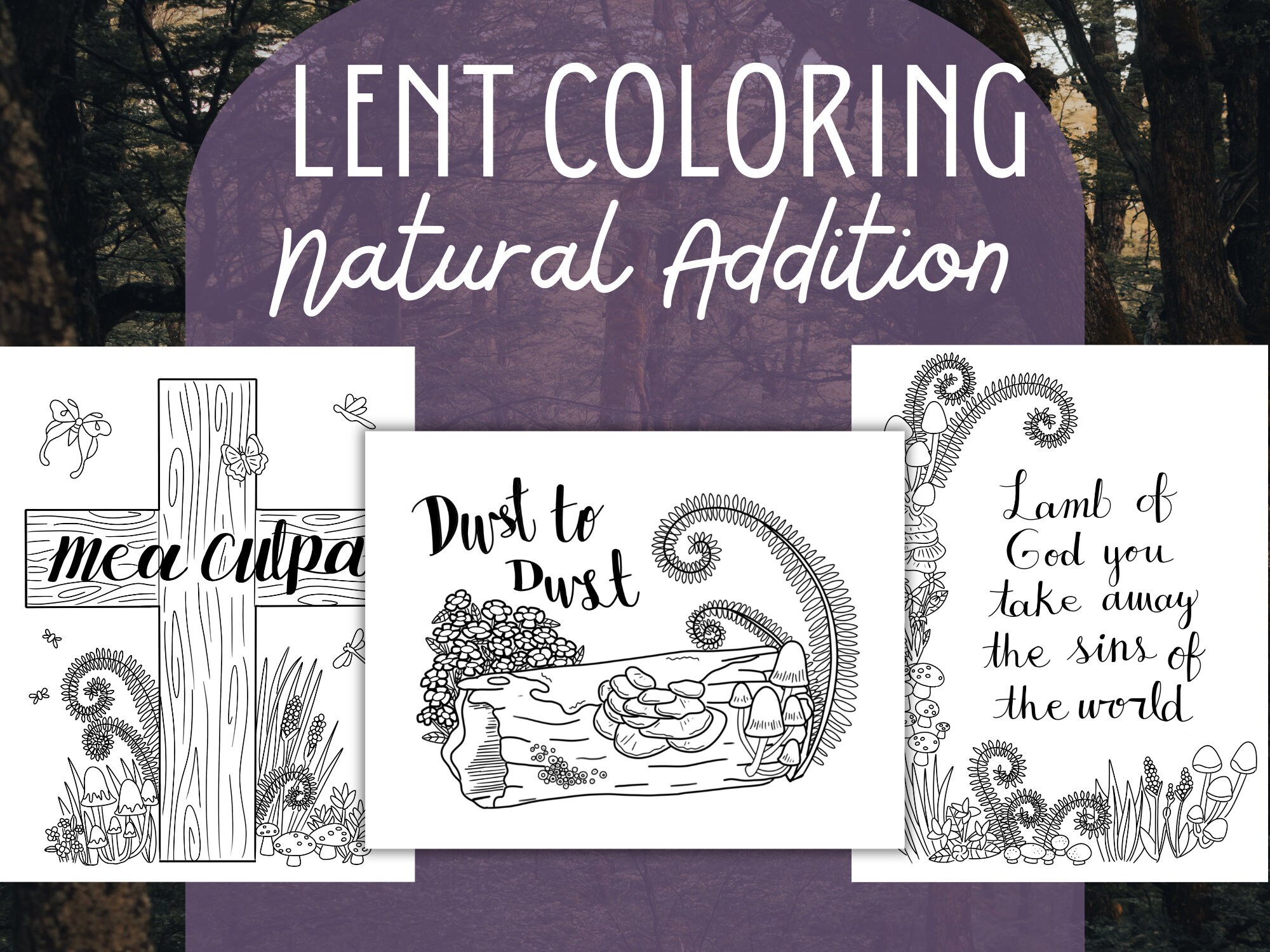 Lent Craft - Lent Family Activities - Lent Decor - Catholic Coloring ...