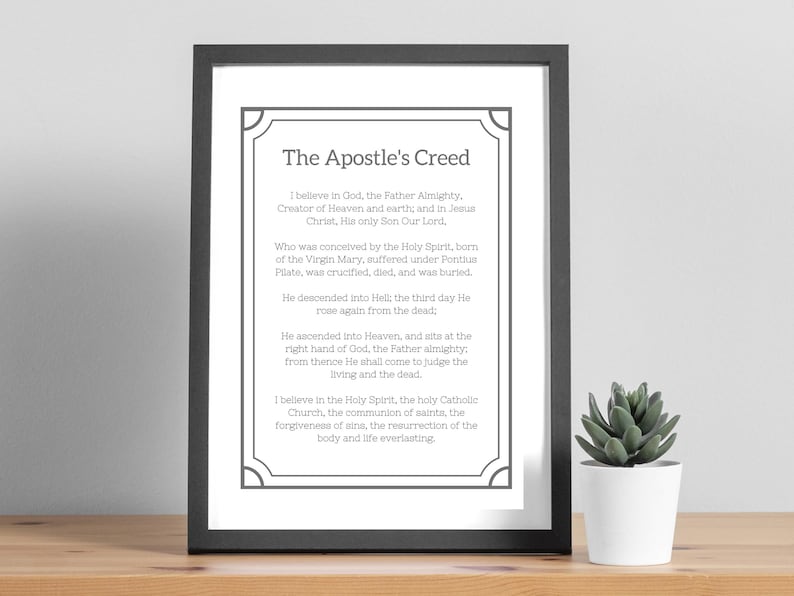 Apostles Creed Digital Download Print of Apostles Creed for Classroom ...
