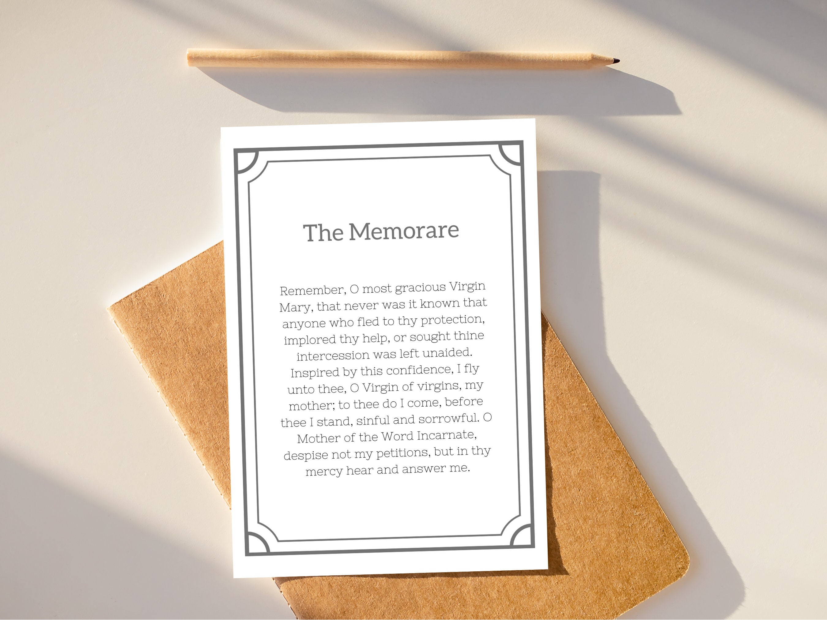 Memorare Prayer Card Memorare Print of Memorare Poster for - Etsy