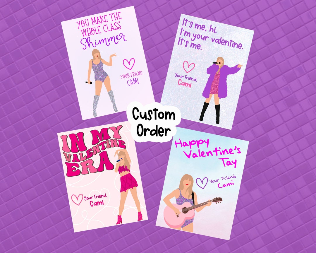 CUSTOM Taylor Swift Eras Tour Inspired Valentine's Day Printable ...