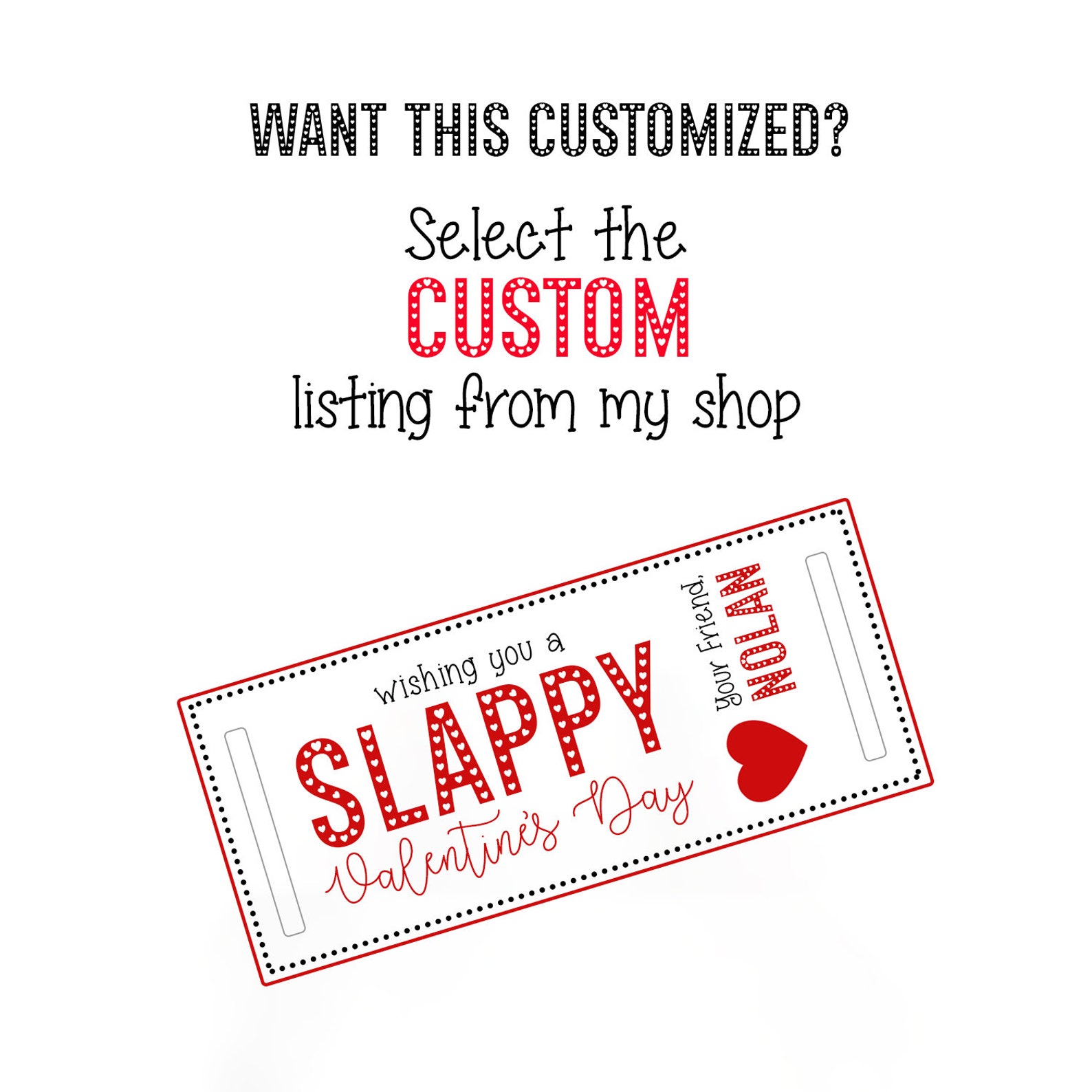 Slappy Valentine's Day Slap Bracelet Printable Digital Download ...