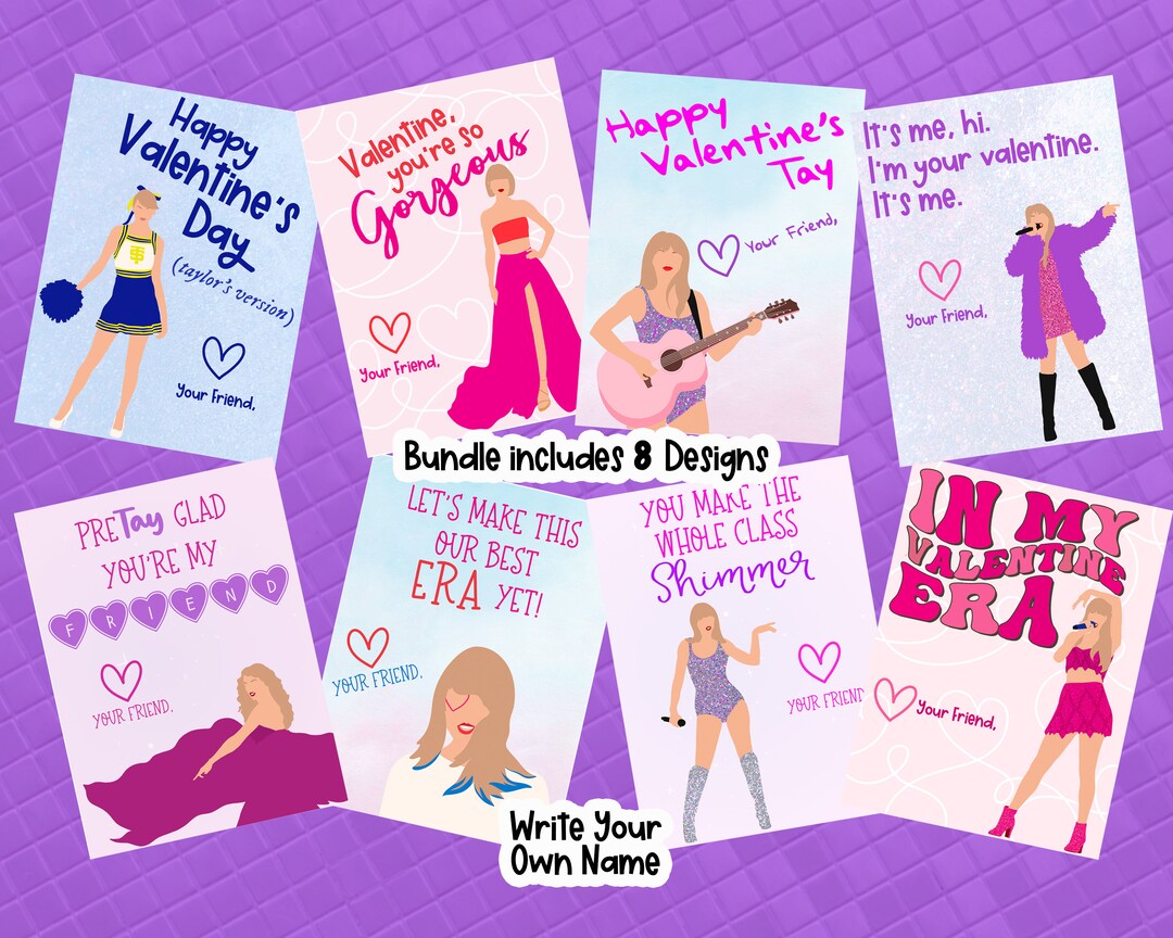 Taylor Swift Eras Tour Inspired Valentine's Day Printable Exchange ...