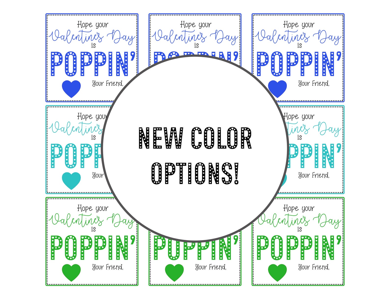Hope Your Valentine’s Day is Poppin’ Digital Printable Pop It Valentine ...