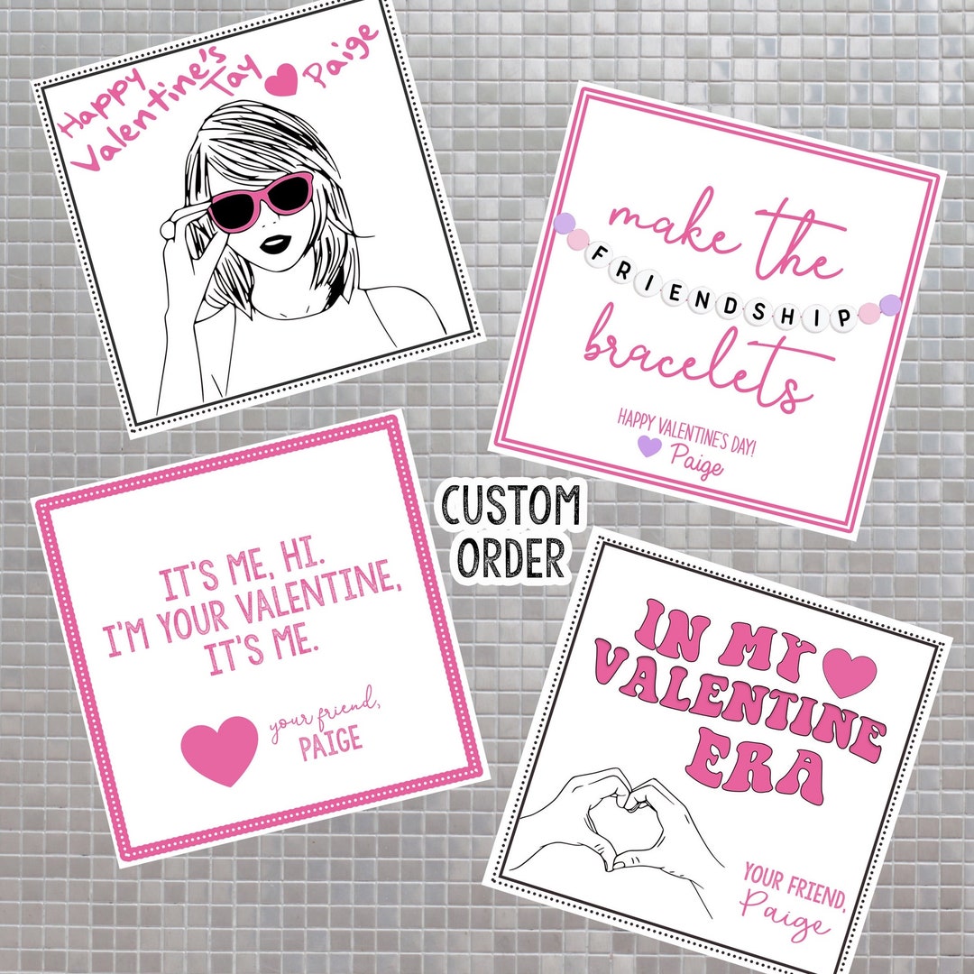 CUSTOM Taylor Swift Inspired Valentine's Day Printable Valentine ...