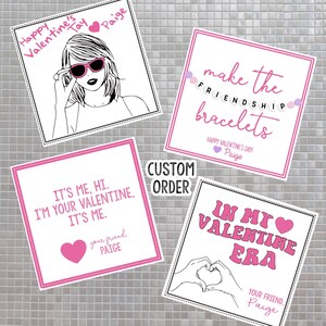 CUSTOM Taylor Swift Inspired Valentine's Day Printable Valentine ...