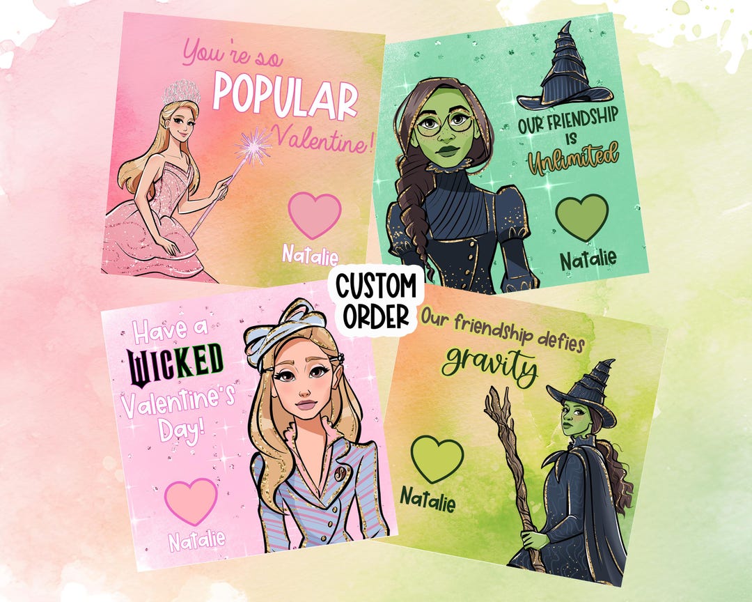 CUSTOM Musical Movie Valentine's Day Printable Valentine Exchange Cards ...