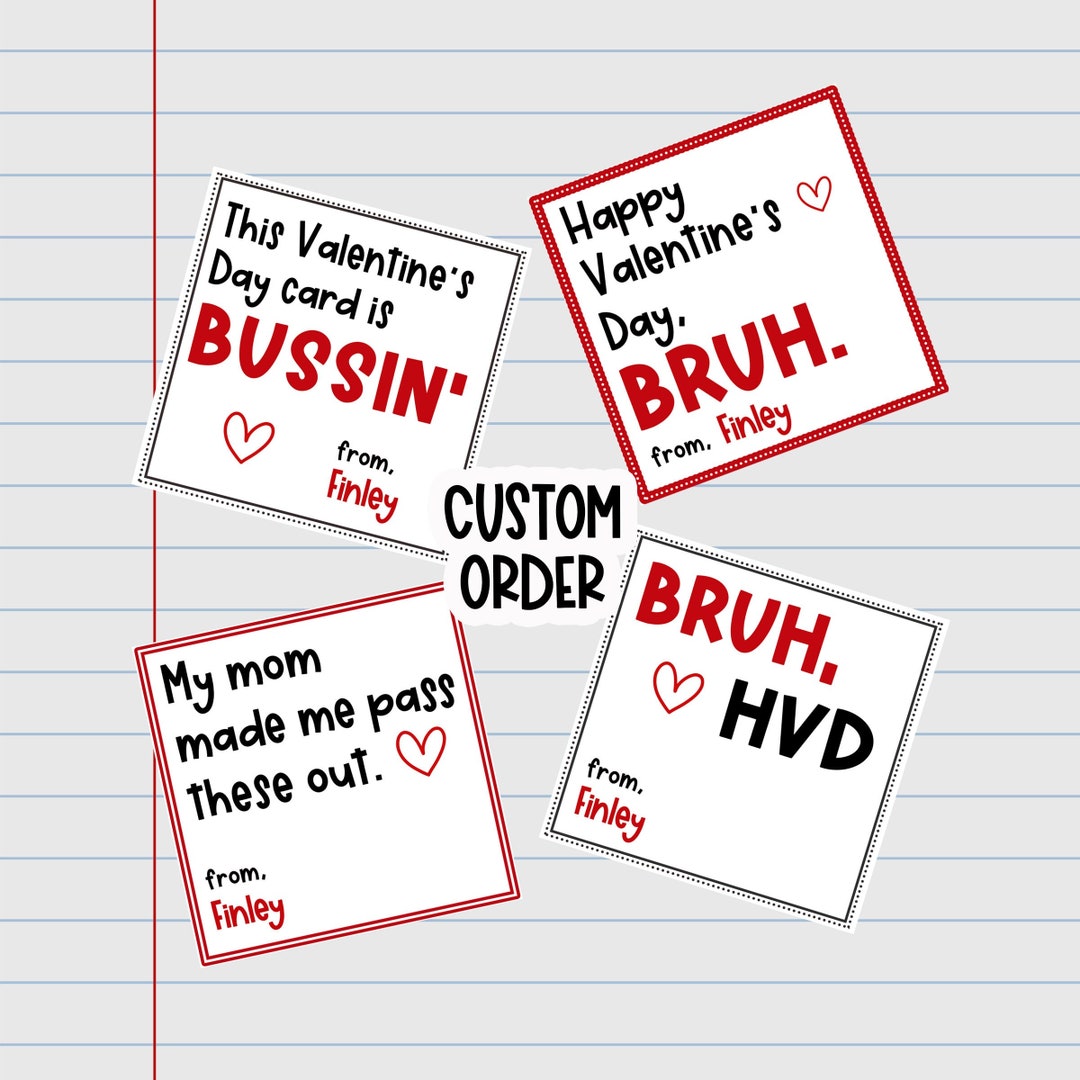 CUSTOM: BRUH! These Printable Valentine Cards Are Bussin' - Valentines ...