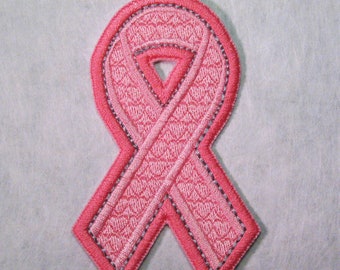 Embroidered Iron in Patch Breast Cancer Survivor Ribbon - Etsy